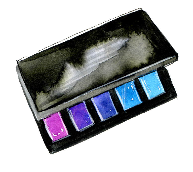 Download Hand Painted Blue Series Eyeshadow Box Png Transparent - Eye ...