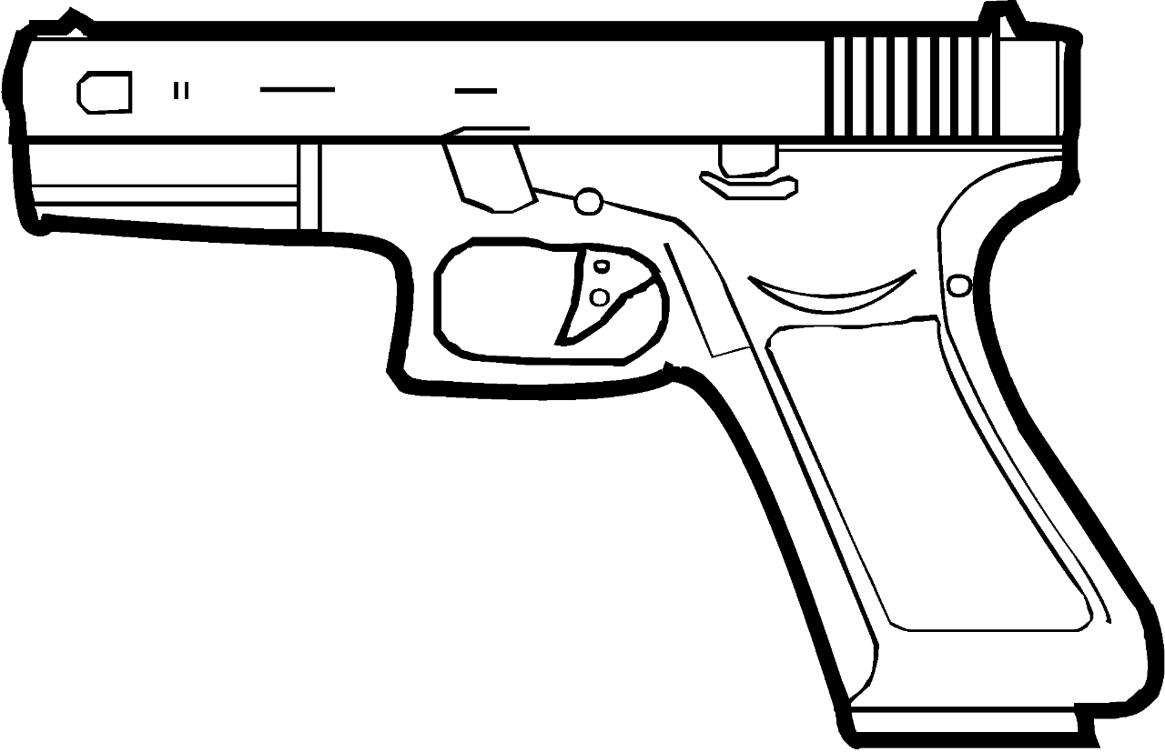 Glock Clipart Black And White