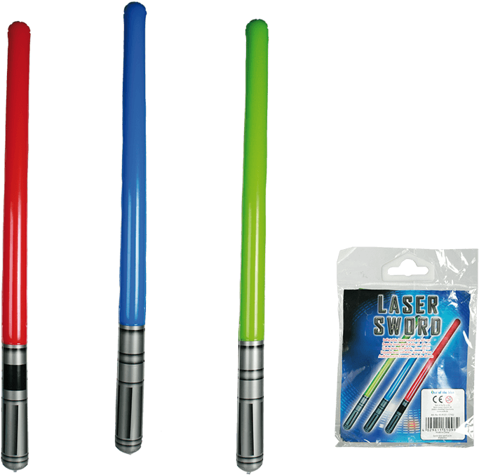 Download 2 Inflatable Laser Swords - Green, Blue Or Red - Full Size PNG ...