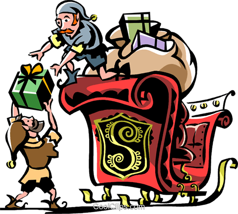 Download Elves Packing The Sleigh Royalty Free Vector Clip Art - Elves ...