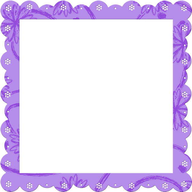 Download Purple Transparent Frame With Flowers Elements - Purple Frame ...