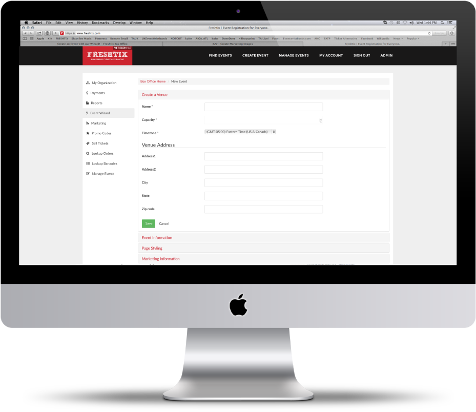 Download Freshtix Event Management Software - Imac 21.5 Inch Computer - Full Size PNG Image - PNGkit