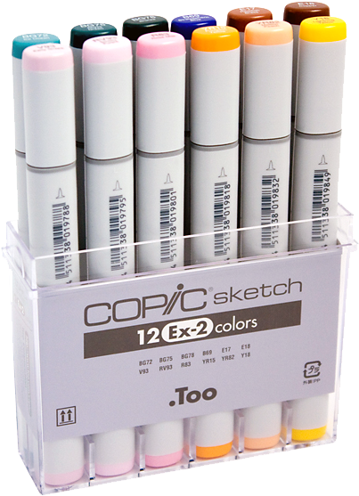 Download Transparent Copic Sketch Marker 12 Color Set Ex2 - Copic ...