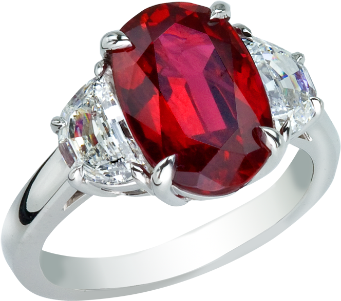 Download Image01 - Oval Ruby Wedding Rings Set - Full Size PNG Image ...