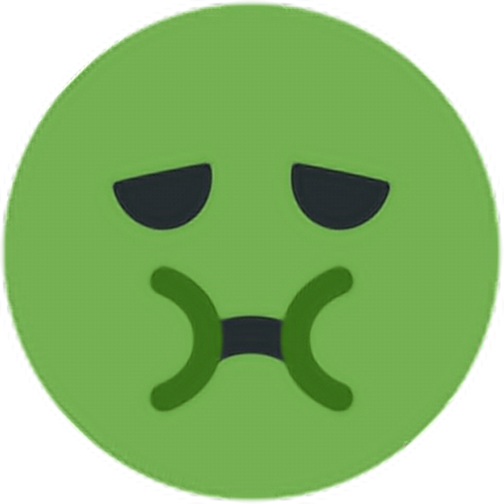 Download Transparent Green Puke Vomit Sick Emoji Emoticon Face ...