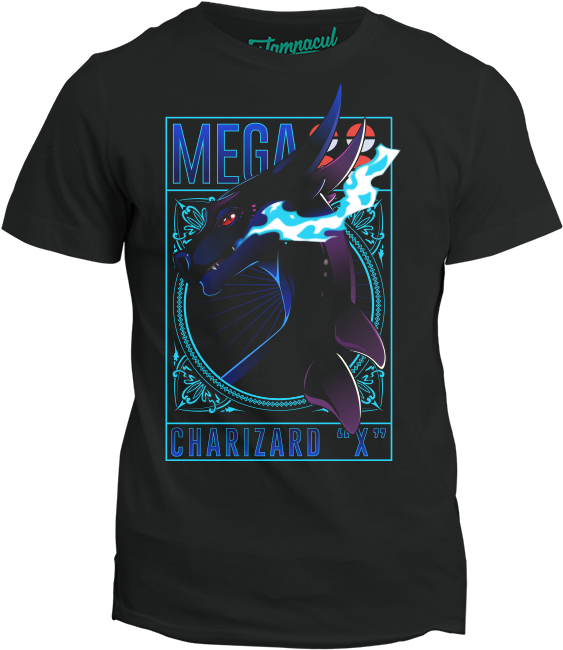 Download Camiseta Mega Charizard X - T-shirt - Full Size PNG Image - PNGkit