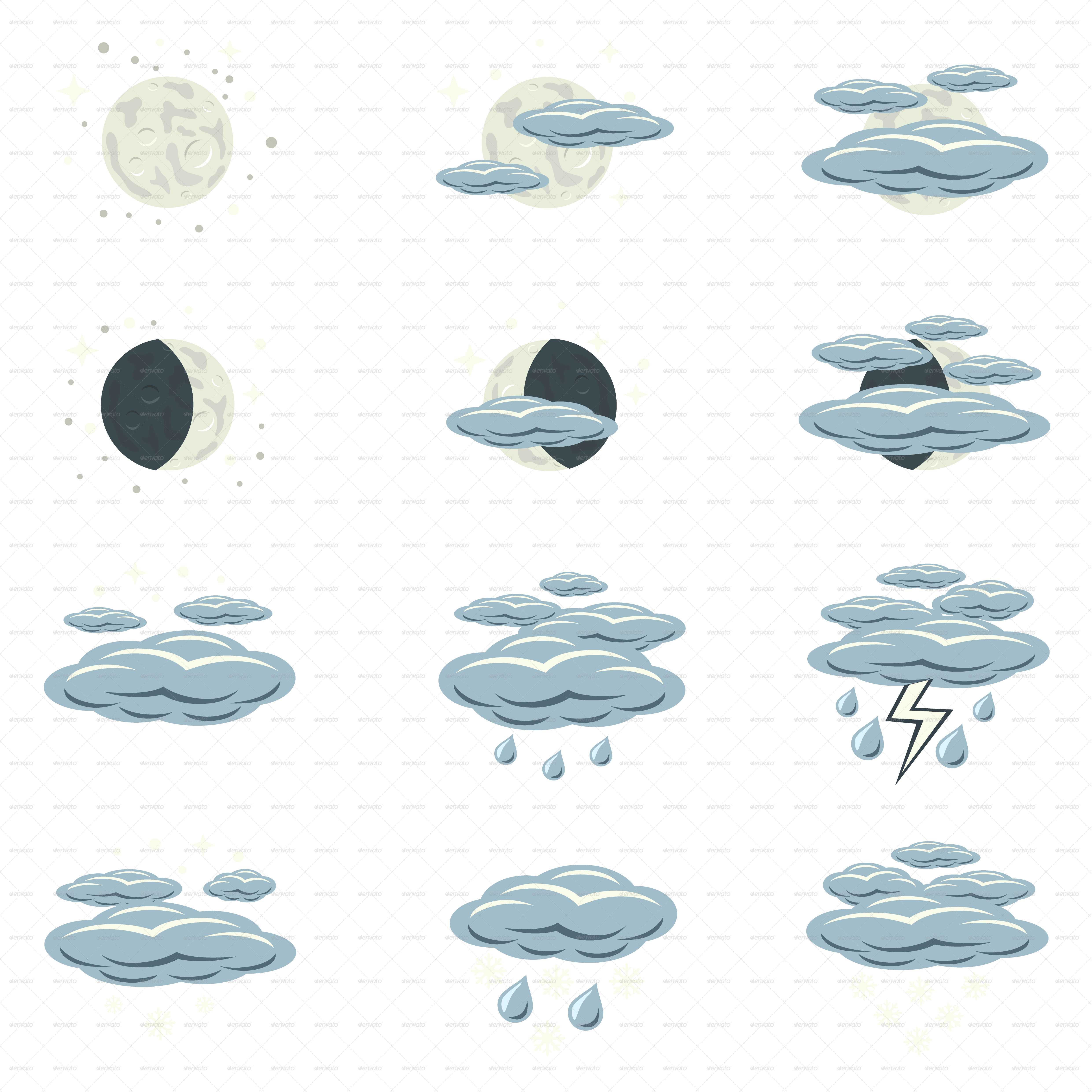 Download Night Weather Icon - Pattern - Full Size PNG Image - PNGkit