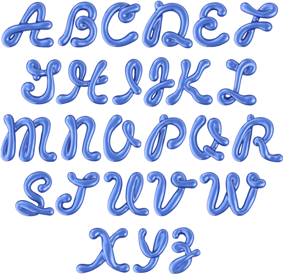 Download Glossy Blue Font - Transparent Font Alphabet - Full Size PNG ...