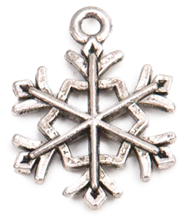 Download Silver Hexagonal Snowflake Charm - Locket - Full Size PNG ...