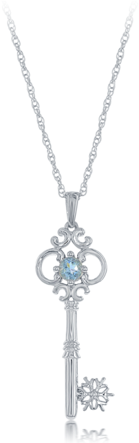 Download Elsa Frozen Snowflake Key Pendant In Sterling Silver ...