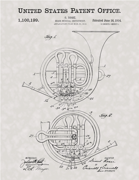 Download Horn Instrument Patent - French Horn Musical Instrument Patent ...