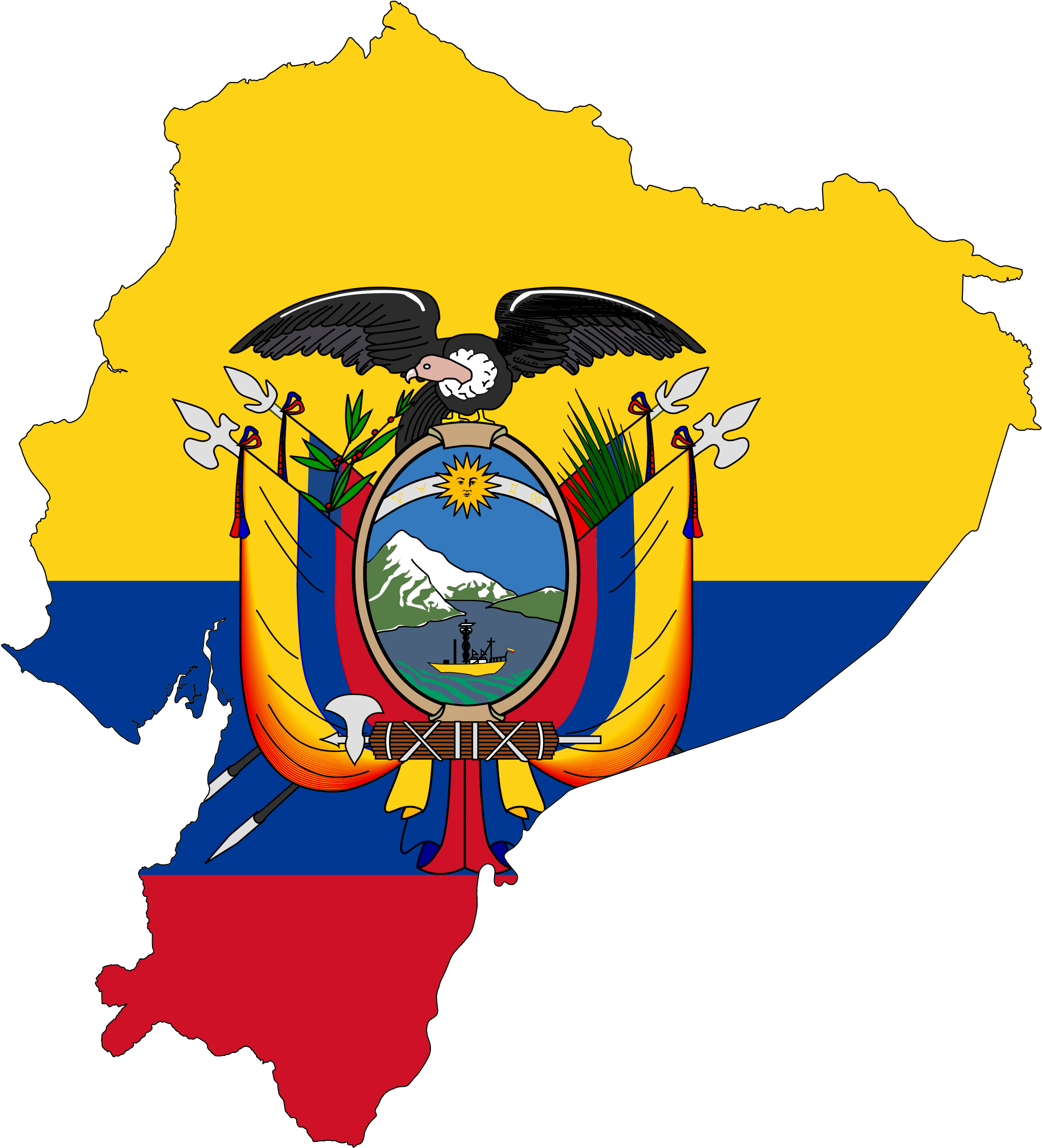 Download Ecuador Flag Map - Full Size PNG Image - PNGkit