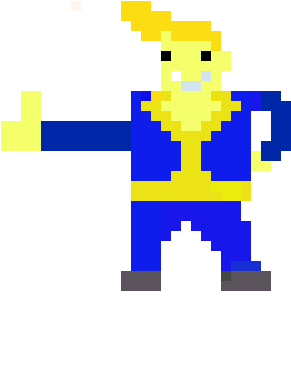 Download Vault Boy Left - Keemstar Pixel Art - Full Size PNG Image - PNGkit