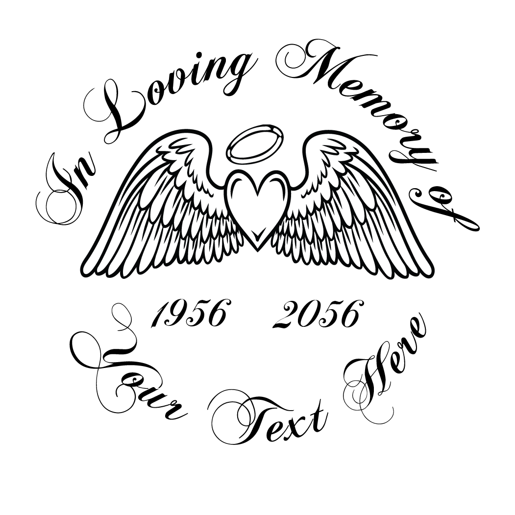 Download In Loving Memory Wings Decal - Loving Memory Drawings - Full ...