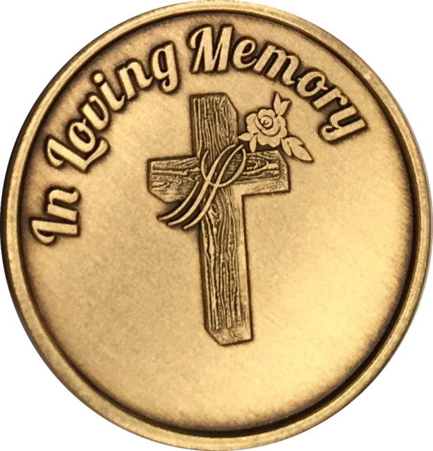 Download In Loving Memory Cross Rose Memorial Bronze Medallion - Cross ...
