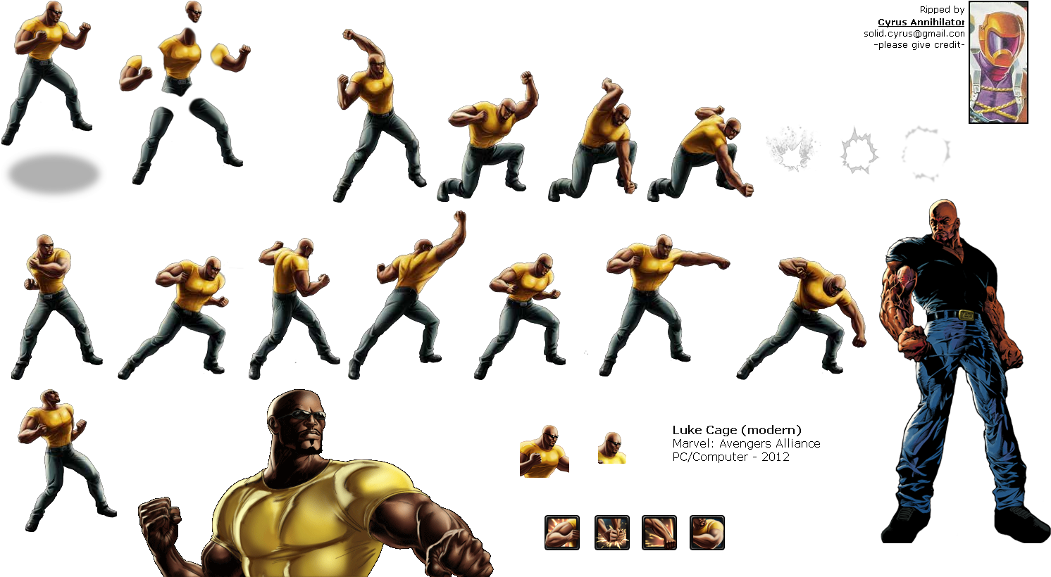 Download Click To View Full Size - Luke Cage Sprite Sheet - Full Size ...