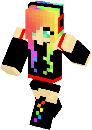 Minecraft Rainbow Hair Girl Skins