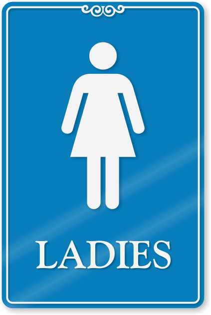 Download Ladies Restroom Showcase Wall Sign Ship For Free Sku - Pink ...
