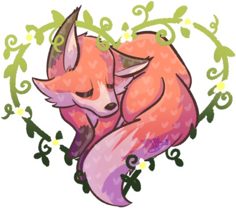 Download Sleepy Heart Fox - Fox - Full Size PNG Image - PNGkit