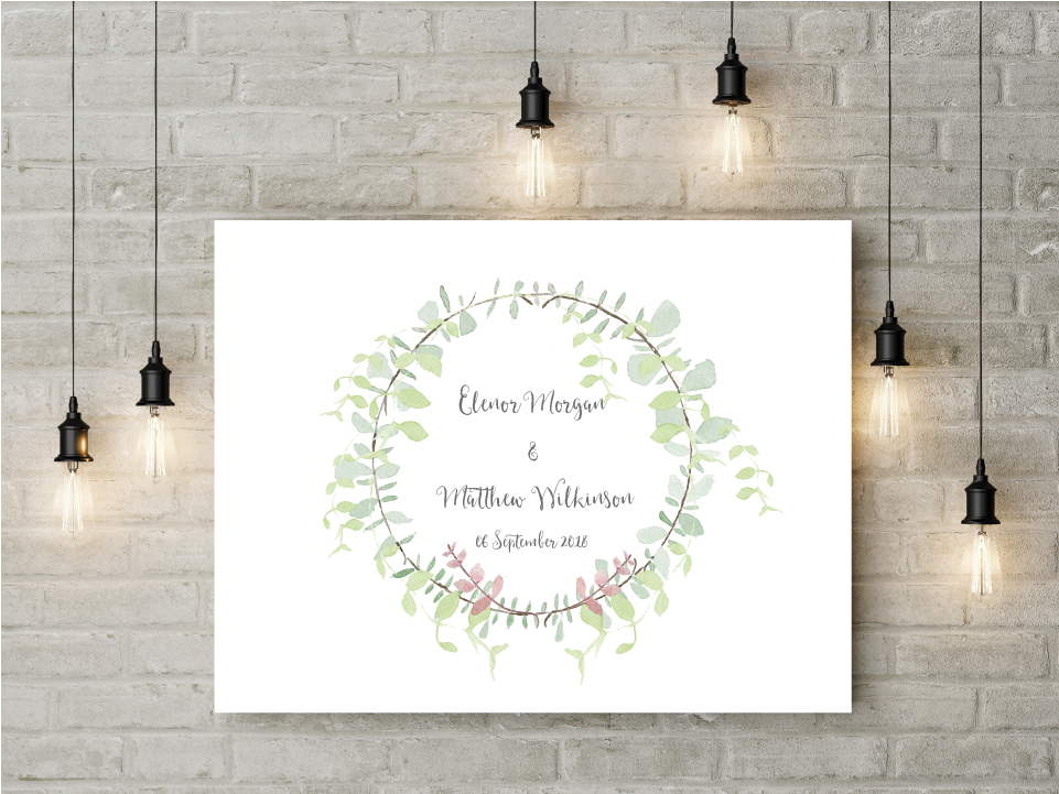 Download Rose Gold Wreath Welcome Sign - Freedom, Silver Chain Glass ...