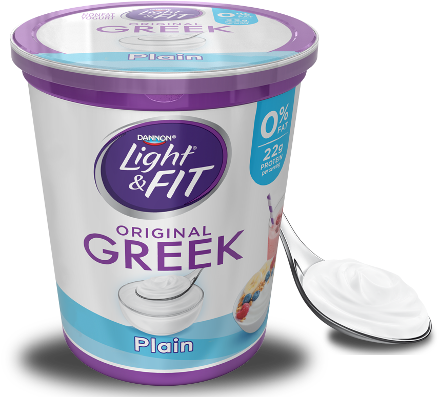 Download Plain Greek Yogurt - Light & Fit Yogurt, Greek, Nonfat ...