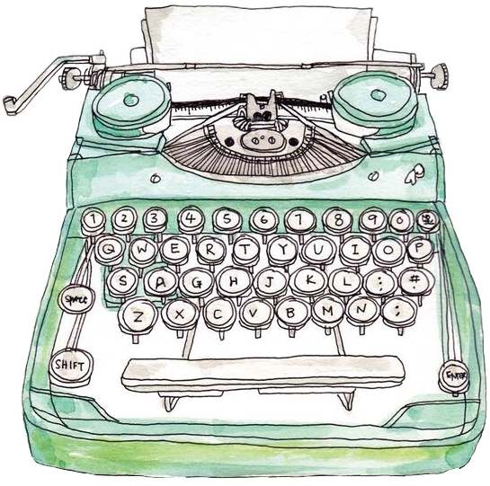 Download Green Typewriter Office Watercolor Typing Freetoedit ...