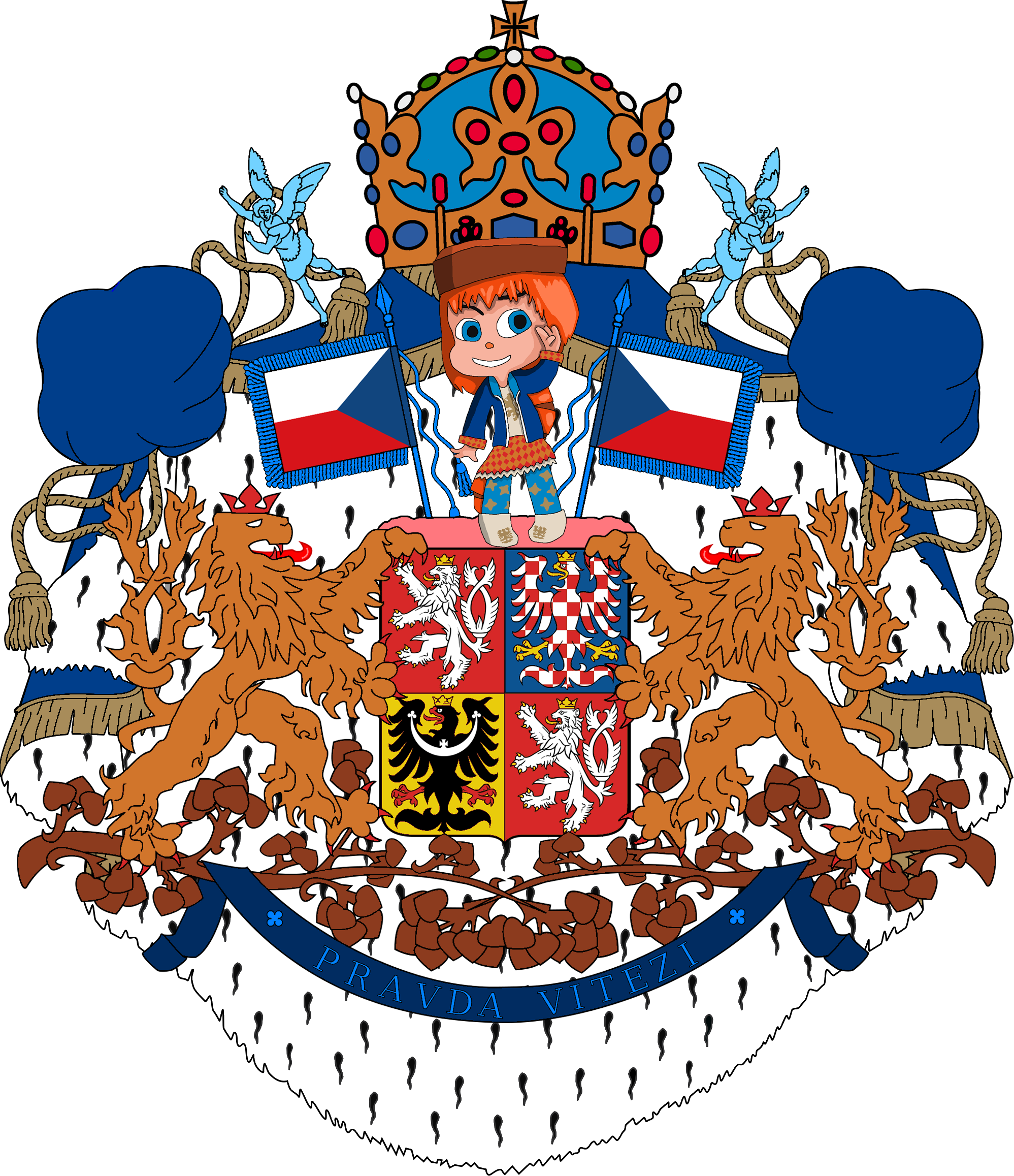 Download Greater Coat Of Arms Of Czechia - Czech Republic Coat Of Arms ...