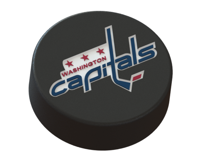 Download Transparent Washington Capitals Logo On Ice Hockey Puck 3d ...