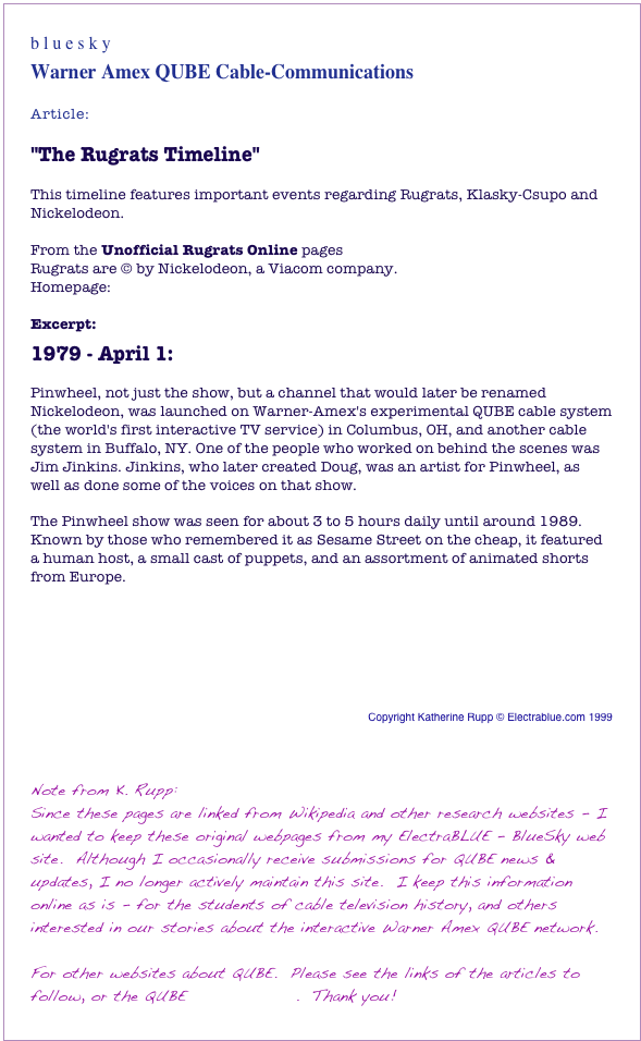 Download B L U E S K Y Warner Amex Qube Cable-communications - Child ...