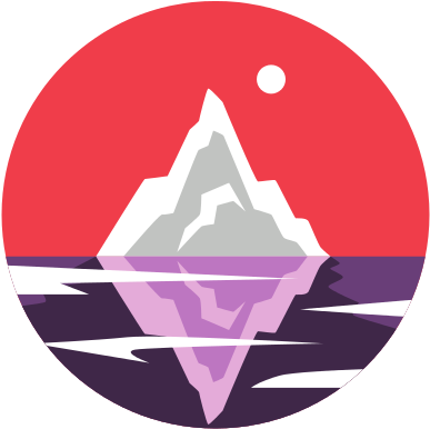 Download Round Illustration Of Northern Scenery With Iceberg ...