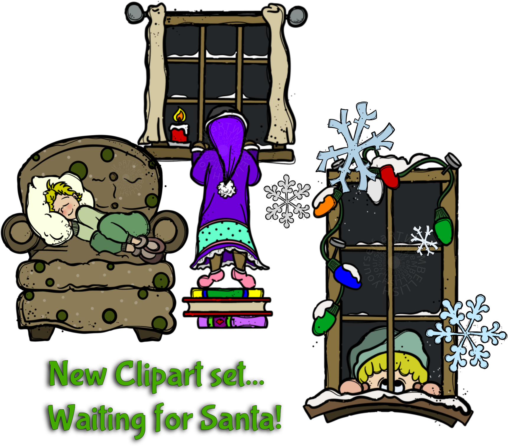 Download Transparent Waiting For Santa Clipart - Cartoon - PNGkit