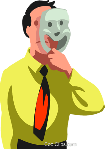 Download Businessman Hiding Behind A Mask Royalty Free Vector - Hiding ...