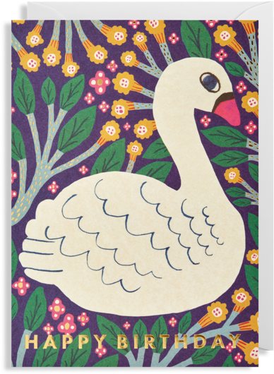 Download Happy Birthday Swan Greeting Card - Swan Greeting Card - Full ...