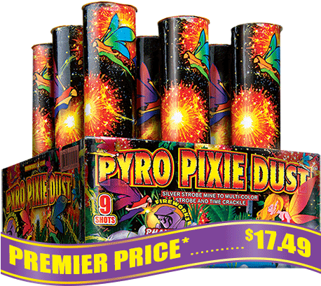 Download Pyro Pixie Dust, 9 Shot - Fireworks - Full Size PNG Image - PNGkit