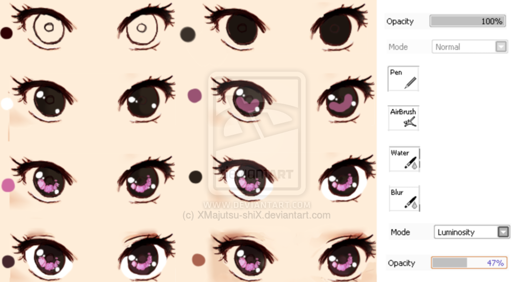 Download Drawing Eyes Realistic - Semi Realistic Anime Eyes - Full Size ...
