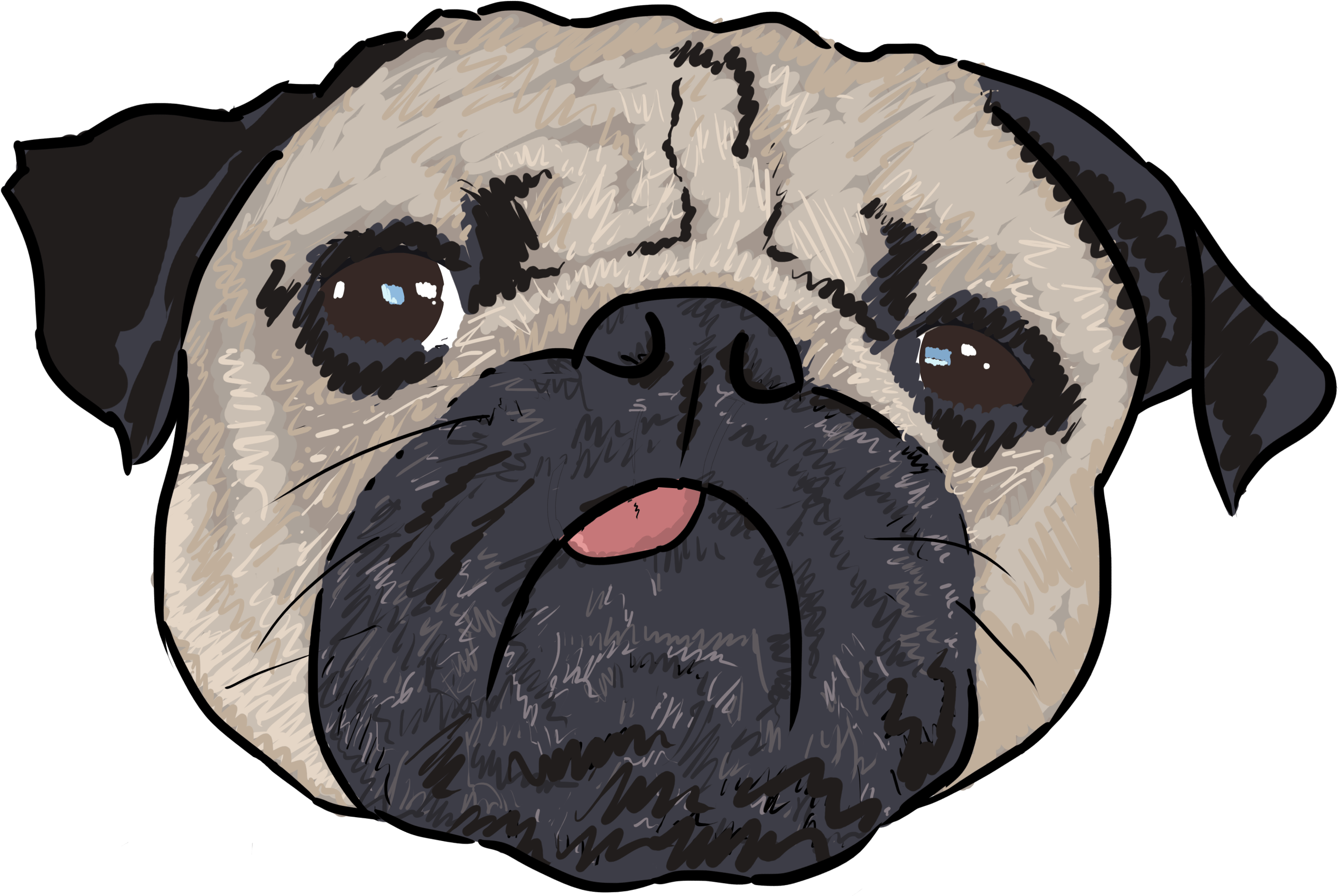 Download 2 Why Are You A Pug - Pug Cartoon Transparent - Full Size PNG ...
