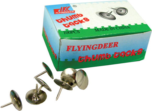 Download Cn202 Silver Thumb Tacks 100 Pcs/paper Box - Box Of Thumbtacks ...