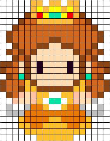 Download Princess Daisy Sprite Perler Bead Pattern / Bead Sprite - Bead ...
