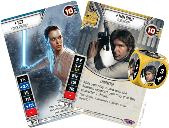 Download Rey-han - Star Wars Destiny Rey Character Card & Dice - Full ...
