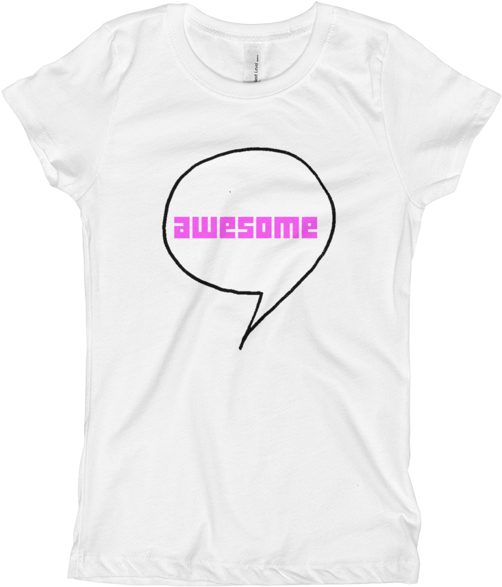 Download Awesome Text Bubble Girl's T-shirt - Active Shirt - Full Size ...