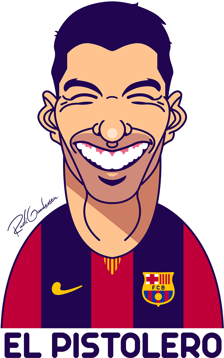 Download Football's Funny Faces - Luis Suarez Caricatura Barcelona ...