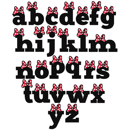 Download Polka Dot Bow Alphabet Svg Scrapbook Cut File Cute - Minnie ...