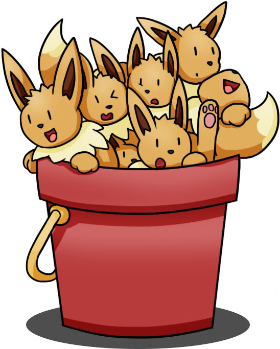 Download Bucket Of Eevee - Cartoon - Full Size PNG Image - PNGkit