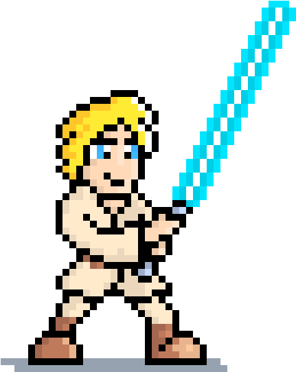Download Luke Skywalker - Pixel Art Luke Skywalker - Full Size PNG ...