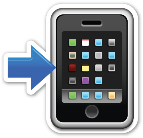 Download Mobile Phone With Rightwards Arrow At Left - Эмодзи Телефон ...