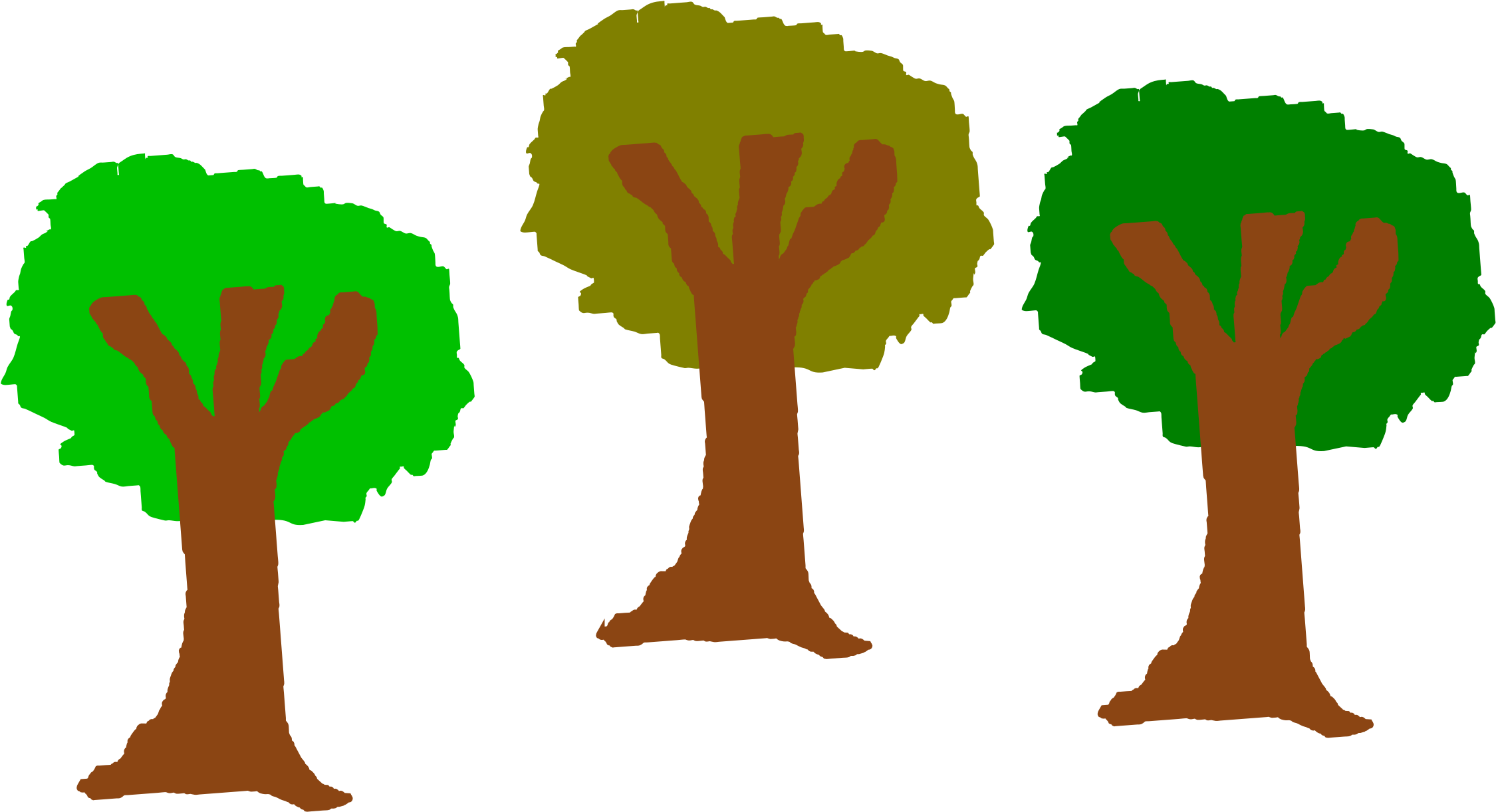 Download Big Image - Clip Art Of 3 Trees - Full Size PNG Image - PNGkit