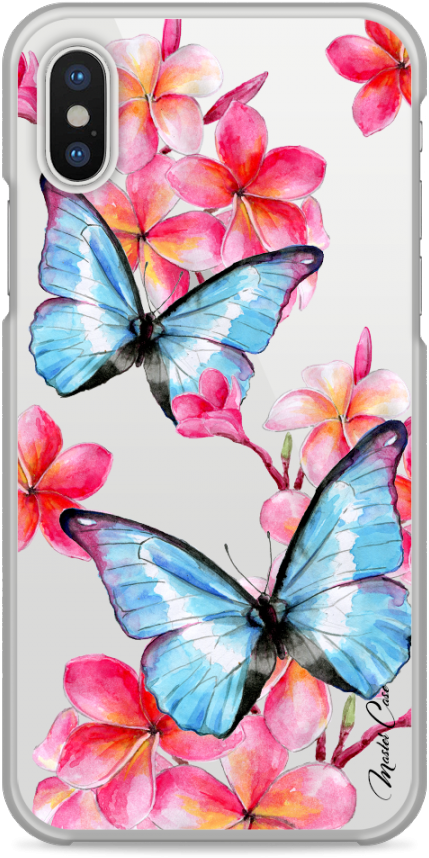 Download Coque Iphone X Blue Watercolor Butterflies - Iphone 7 - Full ...