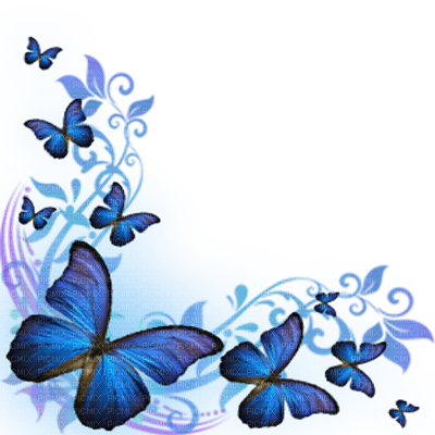 Download Blue Butterflies Corner - Blue Butterfly Border Design - Full ...