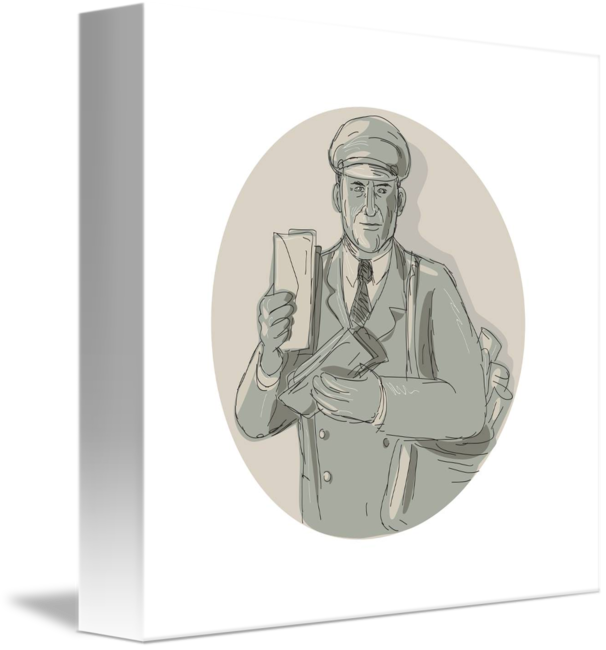 Download Mailman Delivering Letters Watercolor - Illustration - Full ...