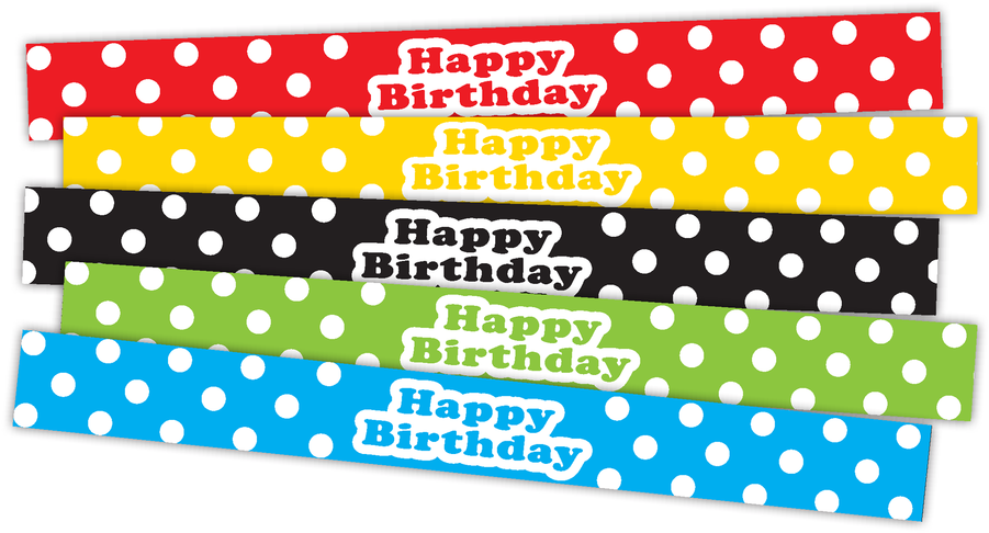 Download Tcr20665 Polka Dots Happy Birthday Slap Bracelets Image ...